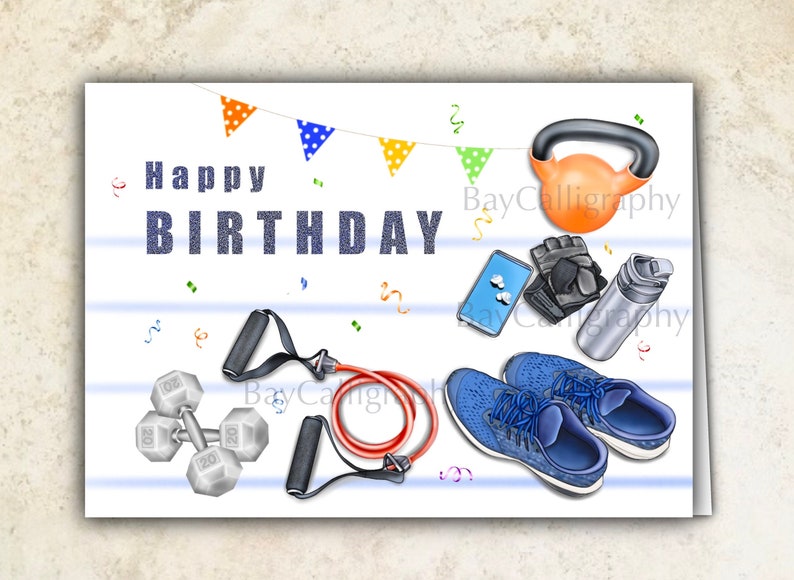 Gym Lovers Birthday Card, Crossfit Birthday Card, Weightlifting ...