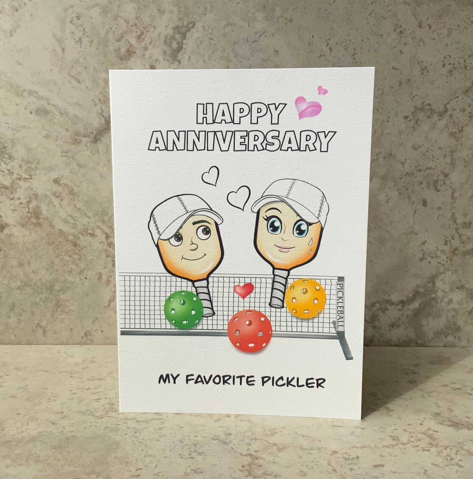 Pickleball Happy Anniversary Card, Pickleball Couple, Pickleball Love ...