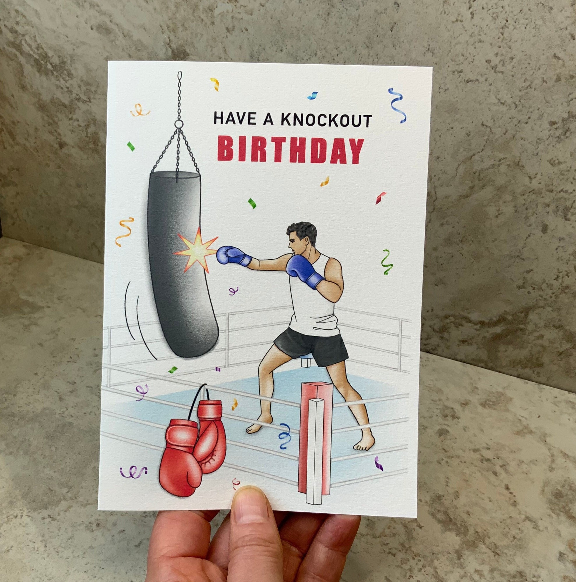 Boxing Birthday Card, Kickboxing Birthday for Him, Muay Thai Kickboxing ...