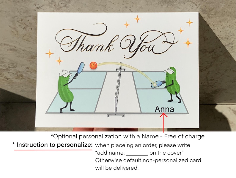 PICKLEBALL THANK YOU Card, Card for Pickleball Coach, Pickleball ...