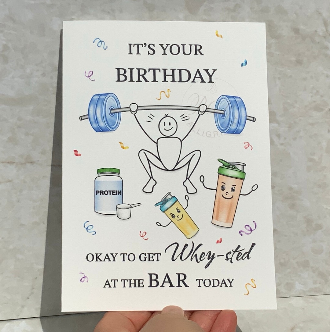 Funny Gym Card, Workout Birthday Card, Gym Birthday, Gym Buddy, Weight ...