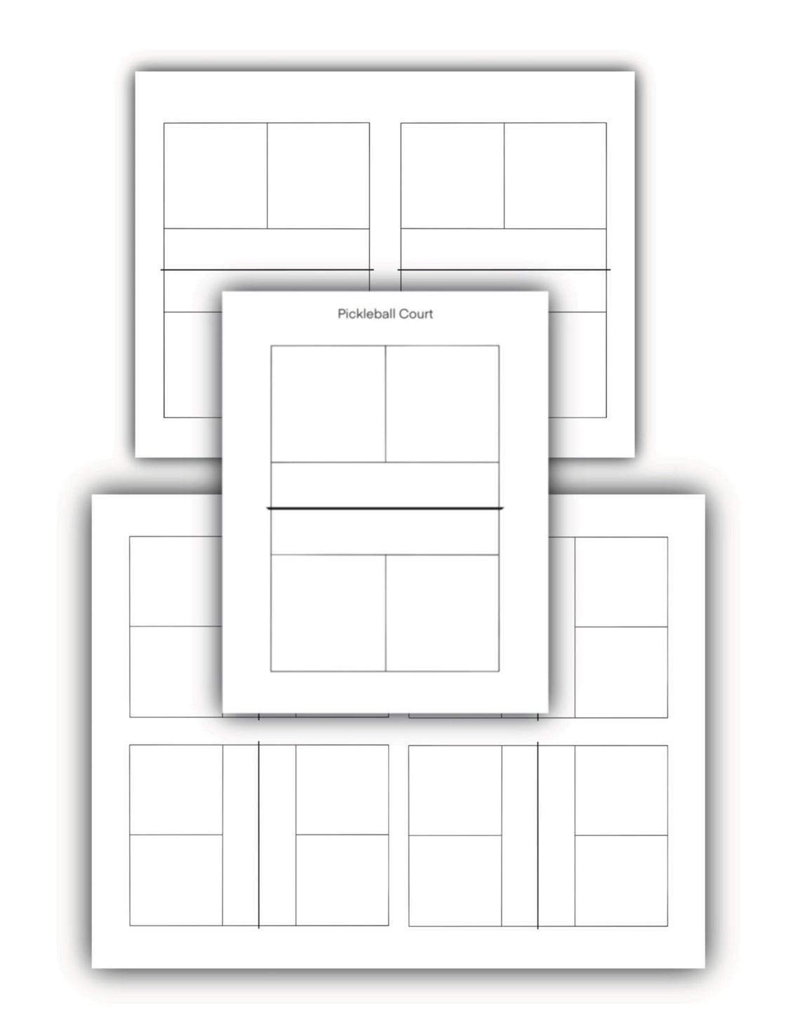 Pickleball Court Diagram, Pickleball Digital Sheet, for Coaches and ...