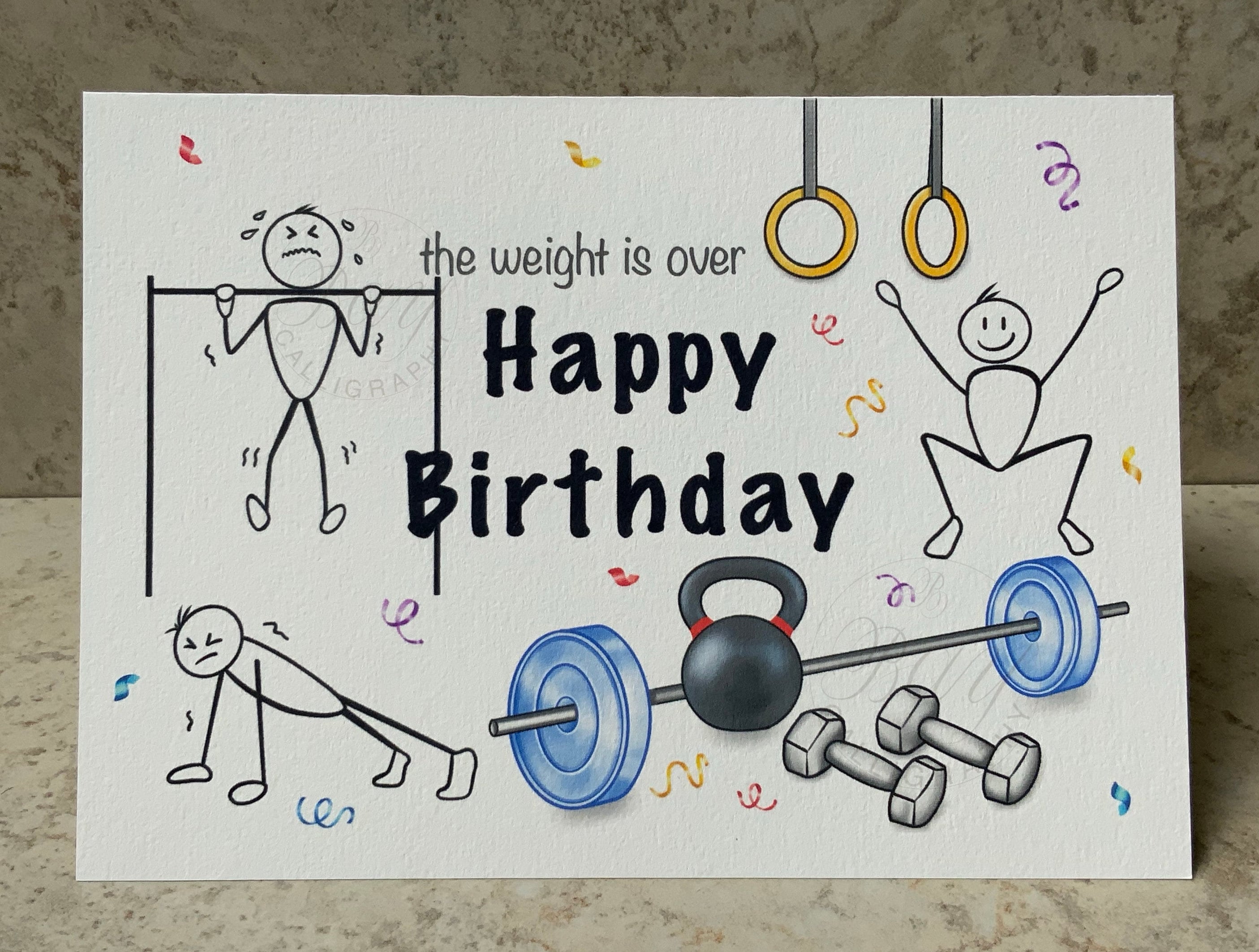 Crossfit Birthday Card, Gym Fitness, the Weight is Over, Weightlifting ...