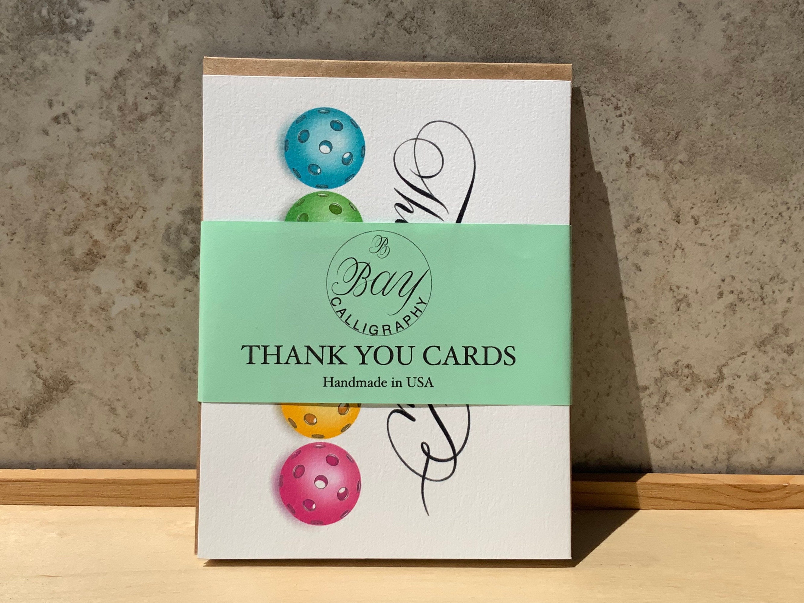 Pickleball Thank You Card, Set of 4 Mixed Designs, Personalized Card ...