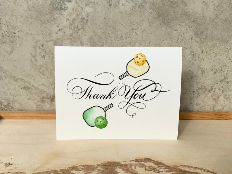 Pickleball Thank You Card, Set of 4 Mixed Designs, Personalized Card ...
