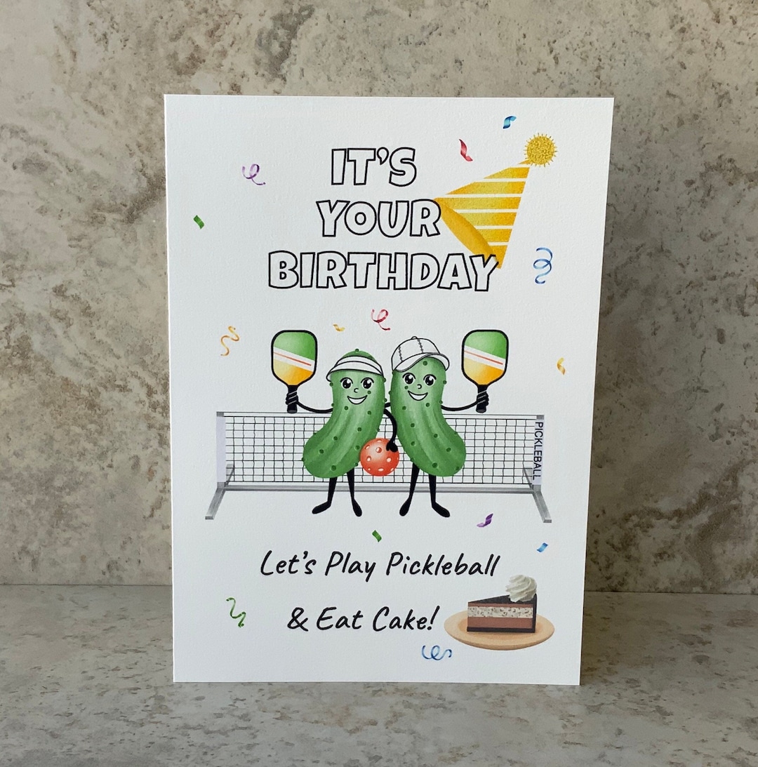 Pickleball Birthday Card Lets Play Pickleball and Eat Cake - Etsy