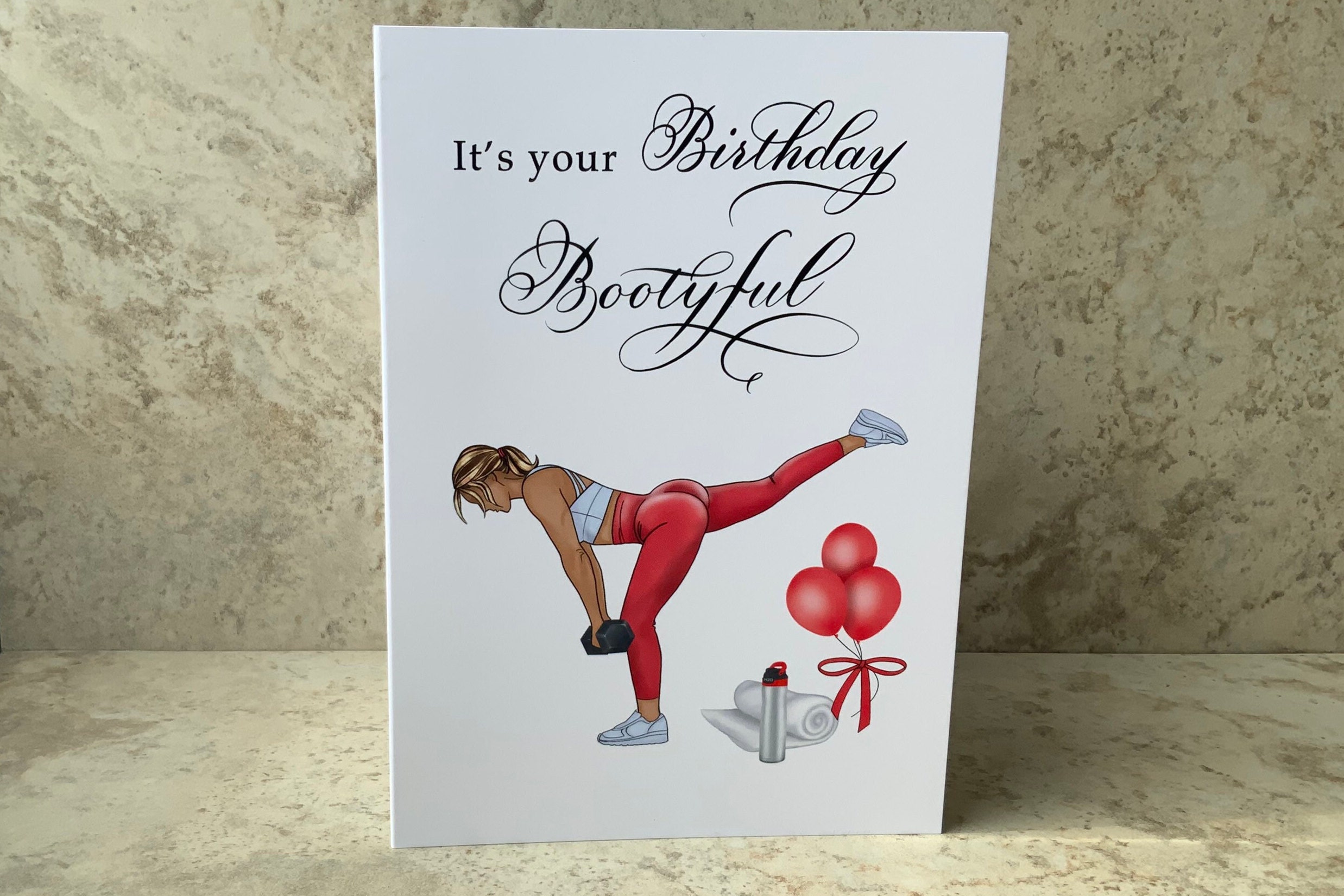 Booty Birthday Card Glute Exercise Bootyful Birthday Card | Etsy
