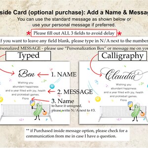 Pickleball Card Pickleball Birthday Card Whimsical Pickles - Etsy