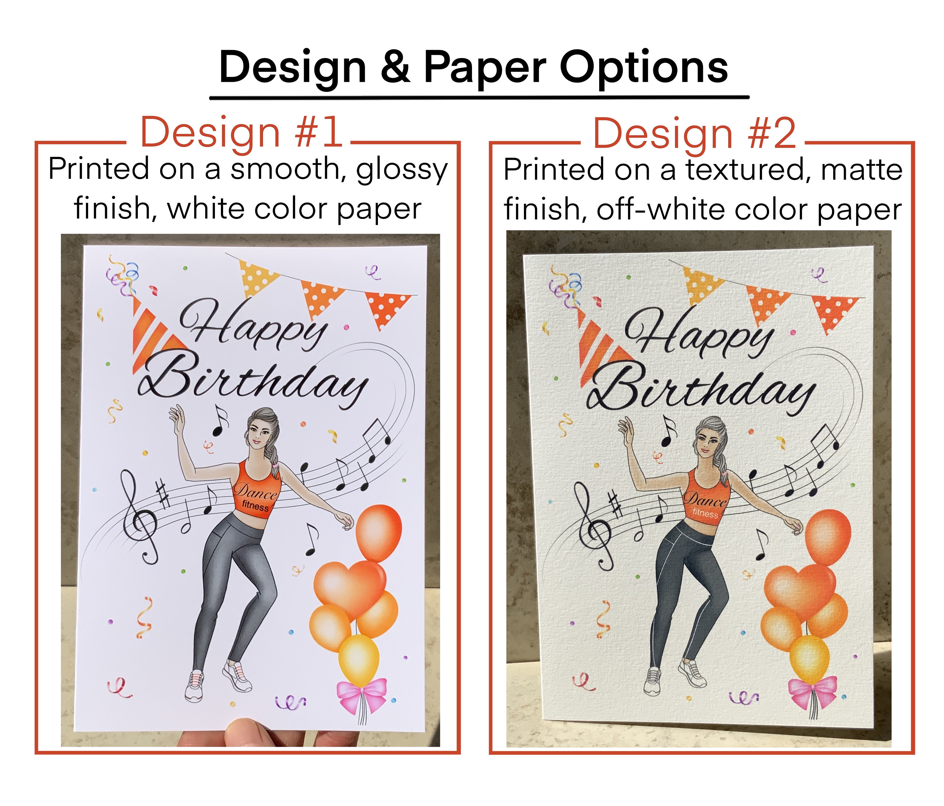 Dance Card, Dancer Birthday Card, Dance Fitness, Gym Class, Group Class ...
