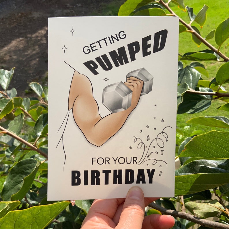 Fitness Birthday Card Bicep Curls Man Flexing Arm Muscles - Etsy Hong Kong