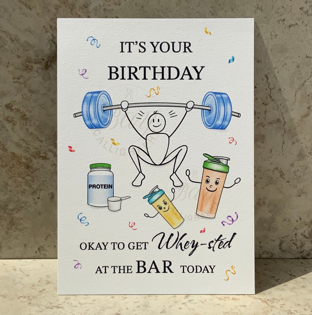 Funny Gym Card, Workout Birthday Card, Gym Birthday, Gym Buddy, Weight ...