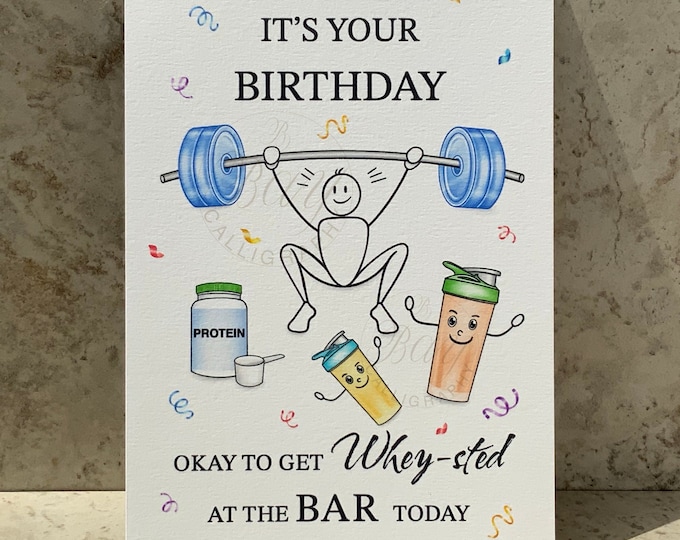 Funny Gym Card, Workout Birthday Card, Gym Birthday, Gym Buddy, Weight ...