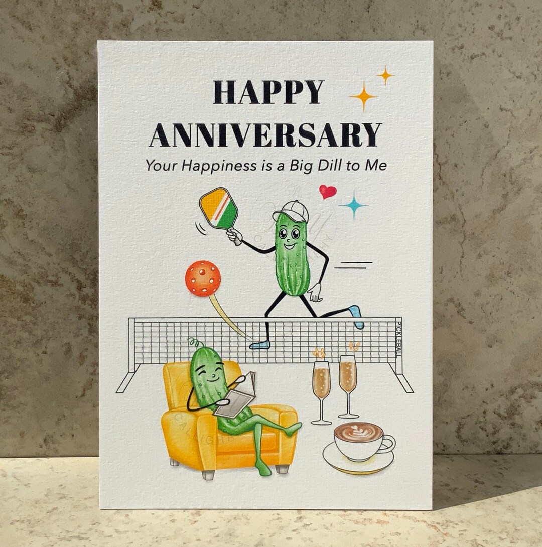 Pickleball Anniversary Card, Pickleball Card, Couple Card, Card for Her ...