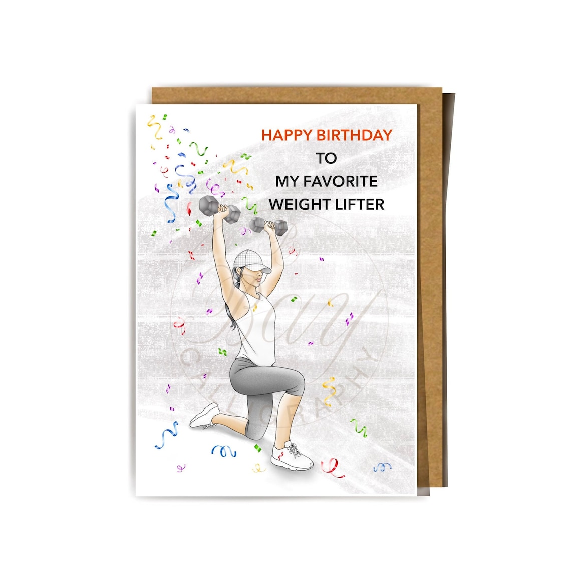 Overhead Press Birthday Card Female Weightlifting Birthday - Etsy