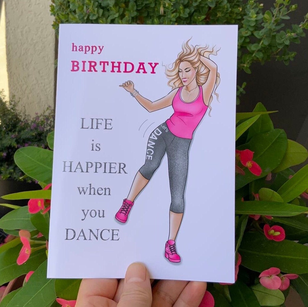 Birthday Card Dance Fitness Dance Happy Gym Rat Fitness - Etsy