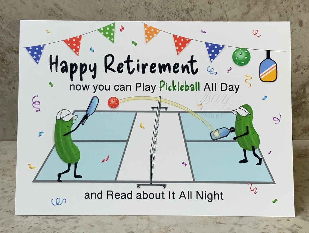 Pickleball Retirement Card, Pickleball Card, Funny Retirement Card ...