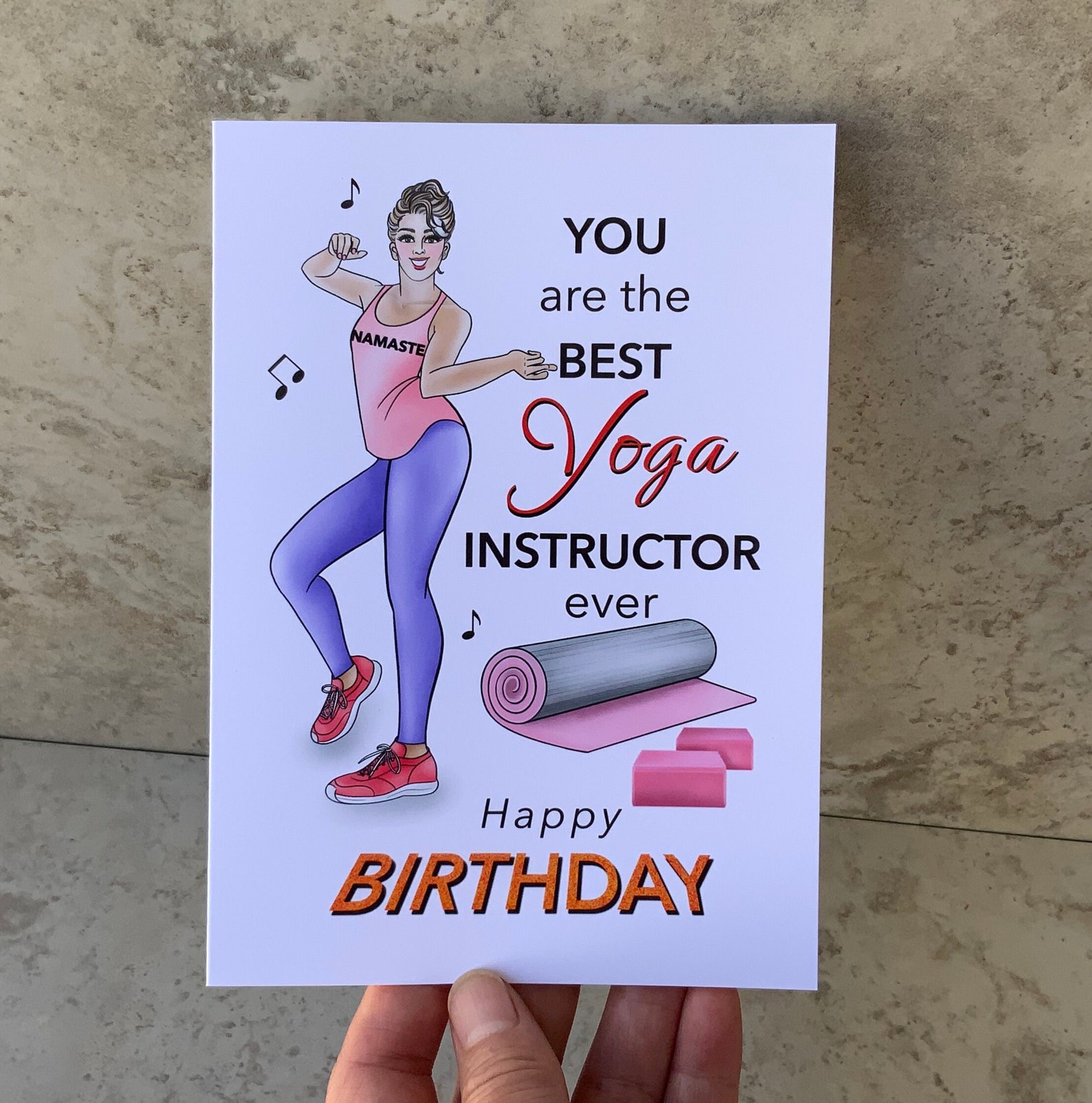 Fitness Instructor Birthday Card, Yoga Instructor Card, Dance ...