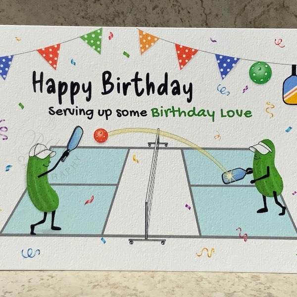 Pickleball Birthday Card - Etsy