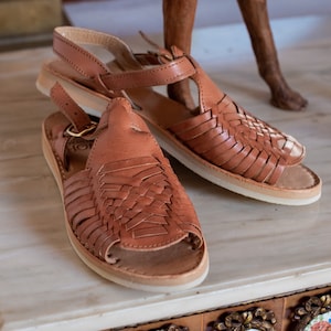 Handmade Leather Huarache Sandals Women | Mexican Artisan Summer Shoes ...