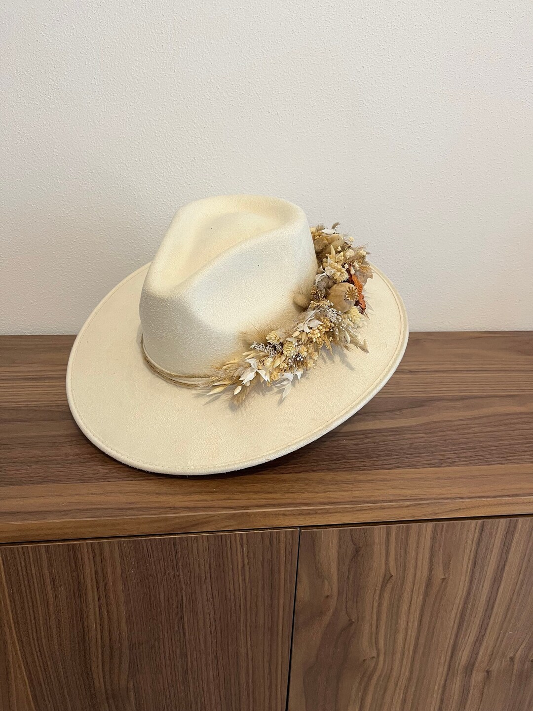 Dried Flowers Fedora Wide Brim Fedora Wide Brim Hat Women Men Hat for ...