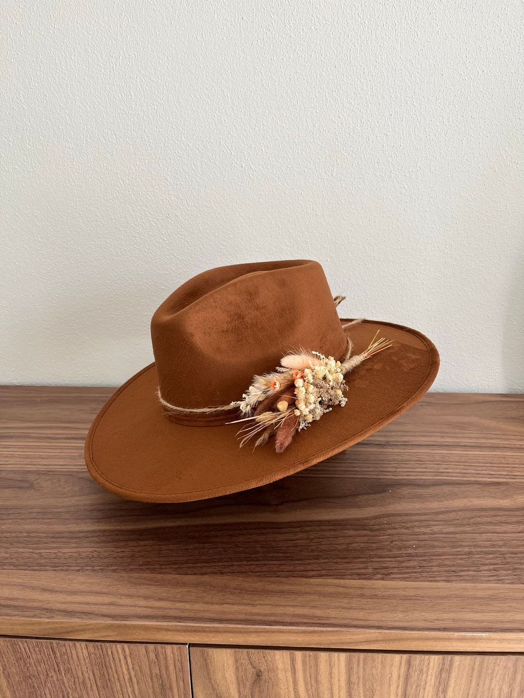 Dried Flowers Fedora | Wide Brim Fedora | Wide Brim Hat Women Men | Hat ...