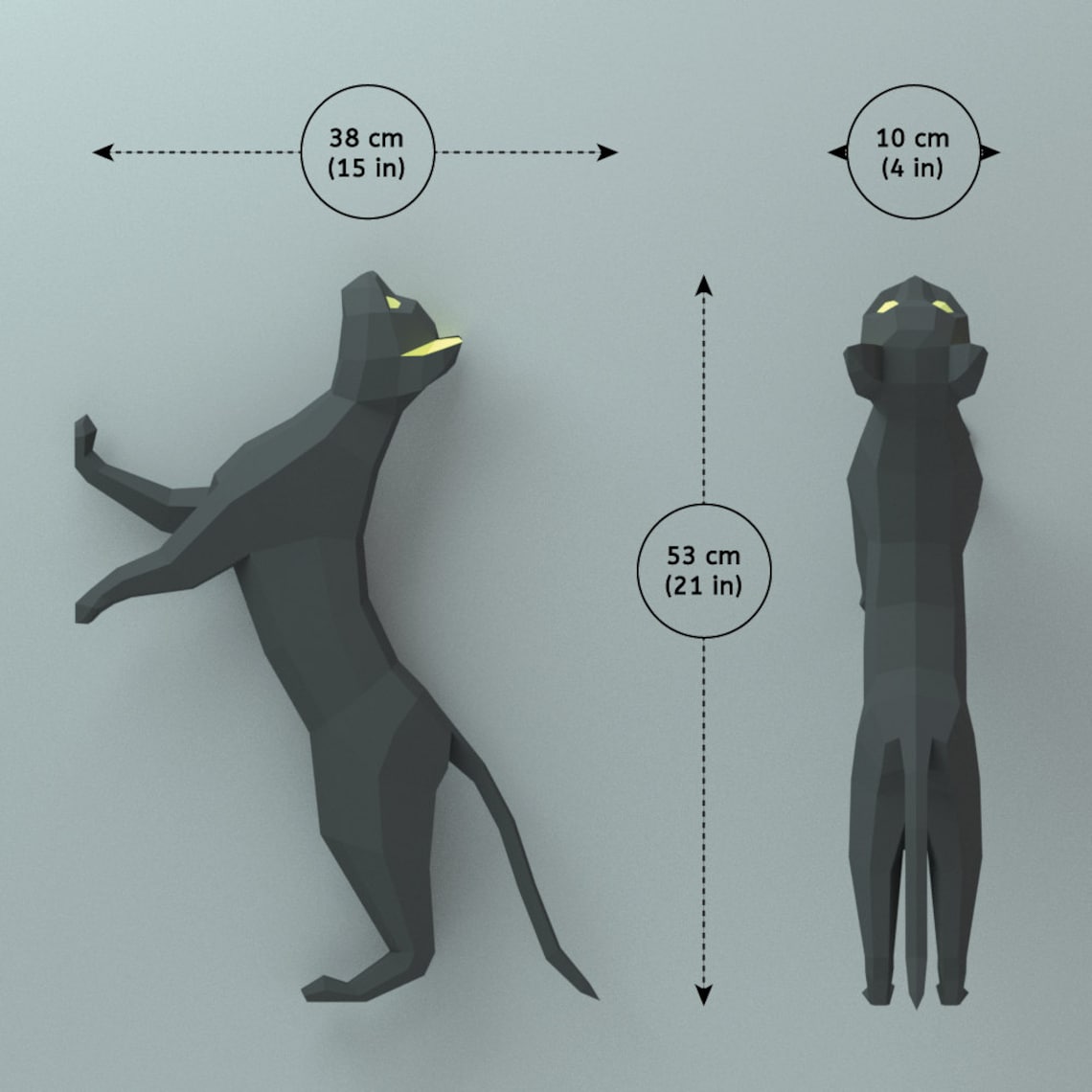 Cat Papercraft 3D PDF Template Papercraft Animals Low Poly | Etsy