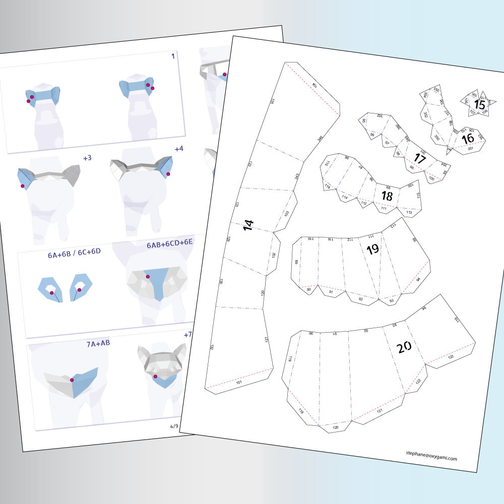 Cat Papercraft 3D PDF Template Papercraft Animals Low Poly | Etsy