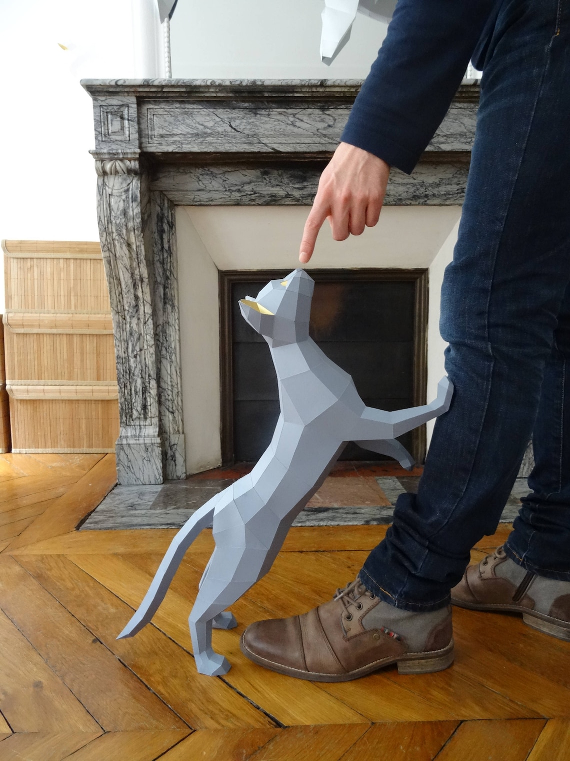 Cat Papercraft 3D PDF Template Papercraft Animals Low Poly | Etsy