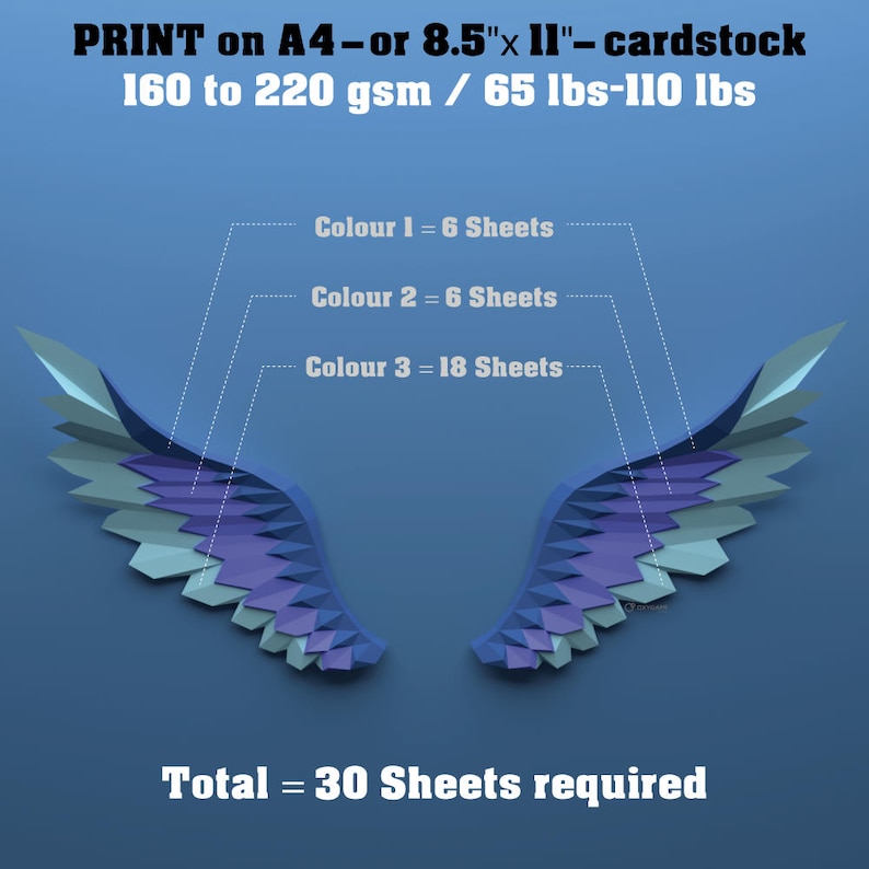 Wings Papercraft Paper angel wings Pegasus wings Do it | Etsy