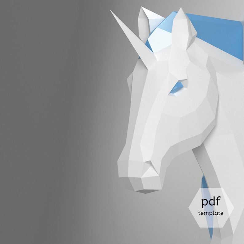 PDF Unicorn Pattern Papercraft Make Your Own Papercraft | Etsy