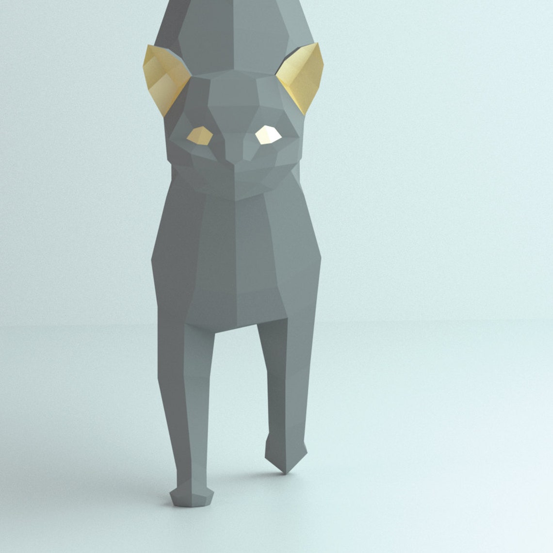 Cat Papercraft 3D PDF Template Papercraft Animals Low Poly | Etsy