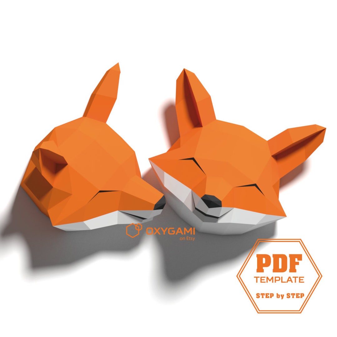 Fox 3D Papercraft, Make 2 Smiling Foxes Yourself From These Printable ...