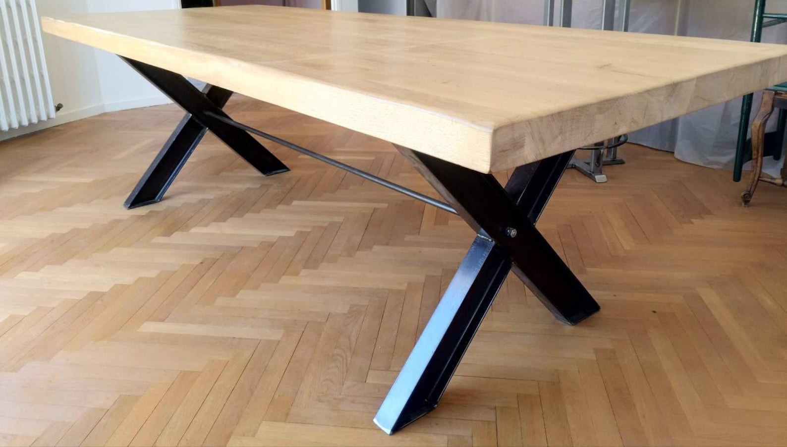 Pied de table en IPN style industriel forme X métal - Etsy France