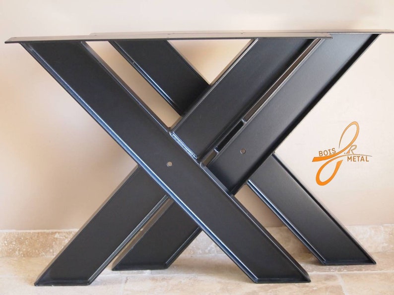 Pied de table en IPN style industriel forme X métal - Etsy France