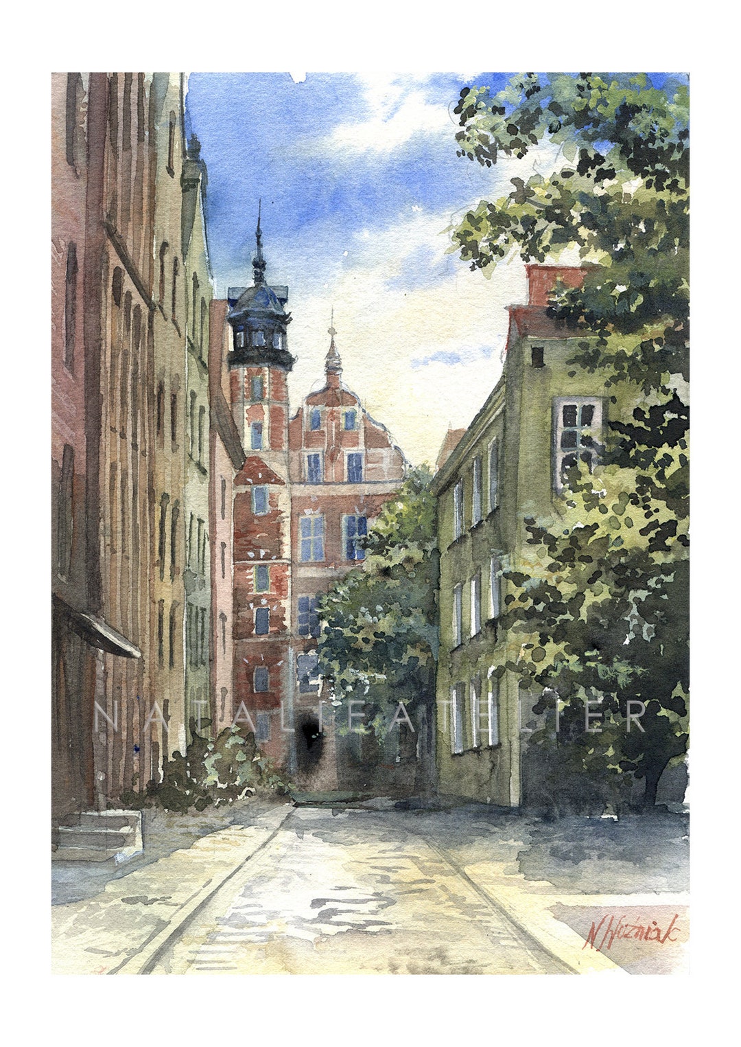 Gdansk - Old Town - Poland- Watercolor Print - Etsy