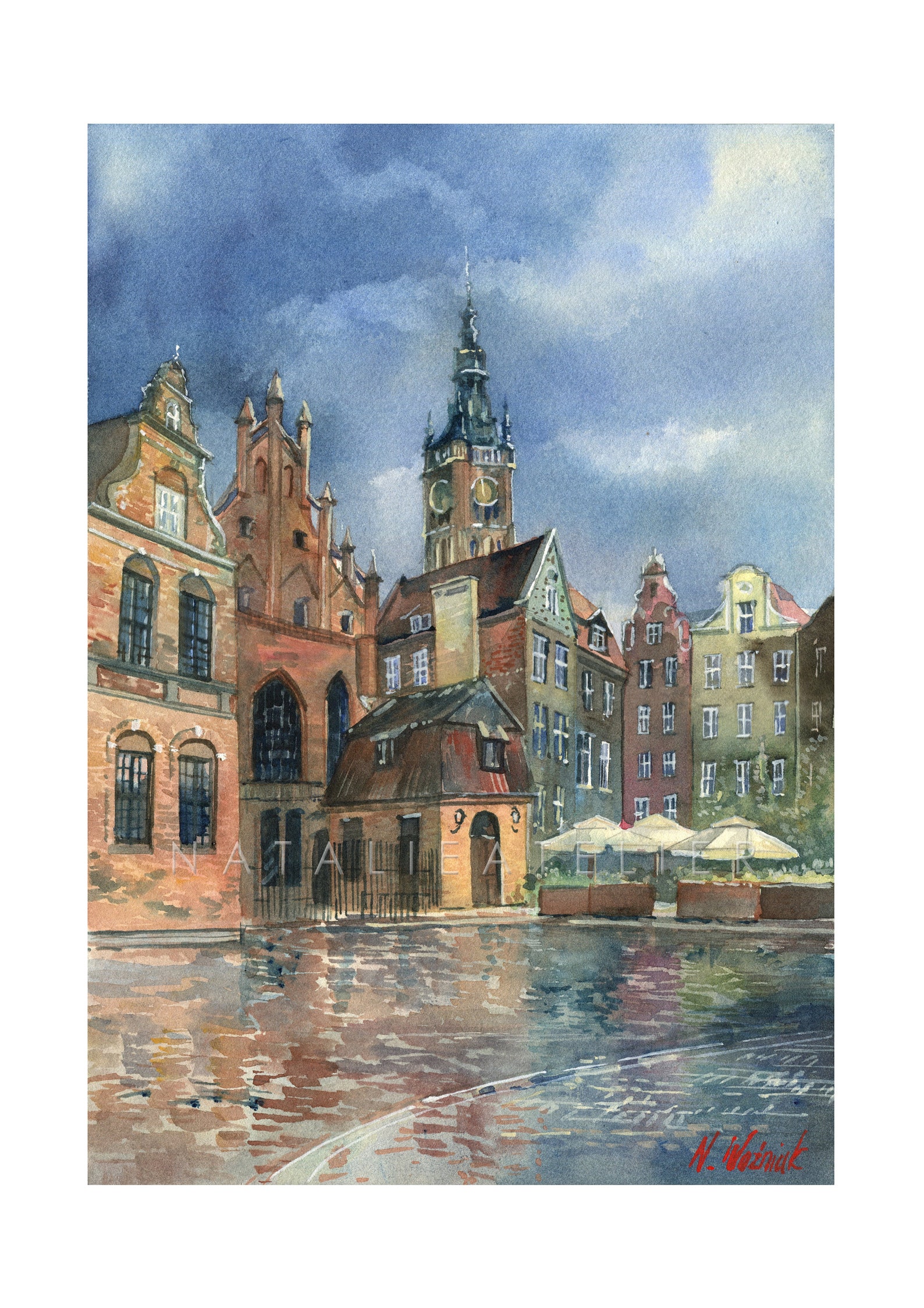 Gdansk - Old Town - Town Hal L- Clock Tower - Chlebnicka Street ...