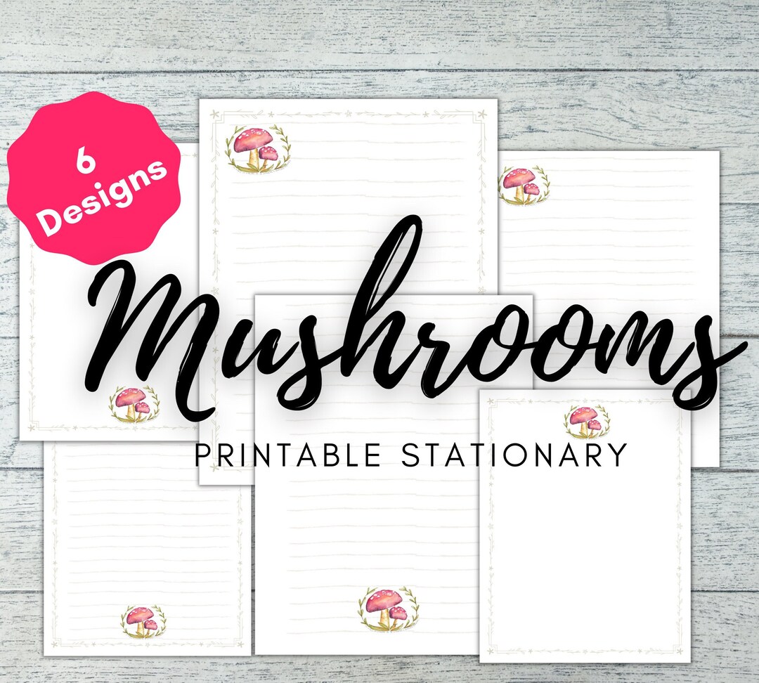 Mushroom Printable Stationery Paper / Forest Printable Stationary Paper ...