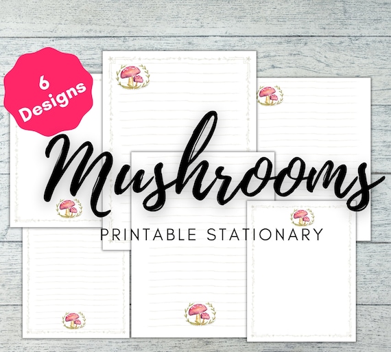 Mushroom Printable Stationery Paper / Forest Printable | Etsy