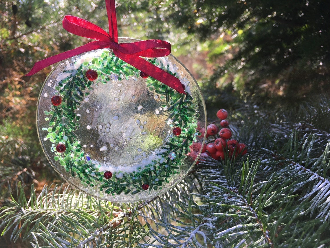 Fused Glass Craft Kit to Make at Home Christmas Wreath by - Etsy UK