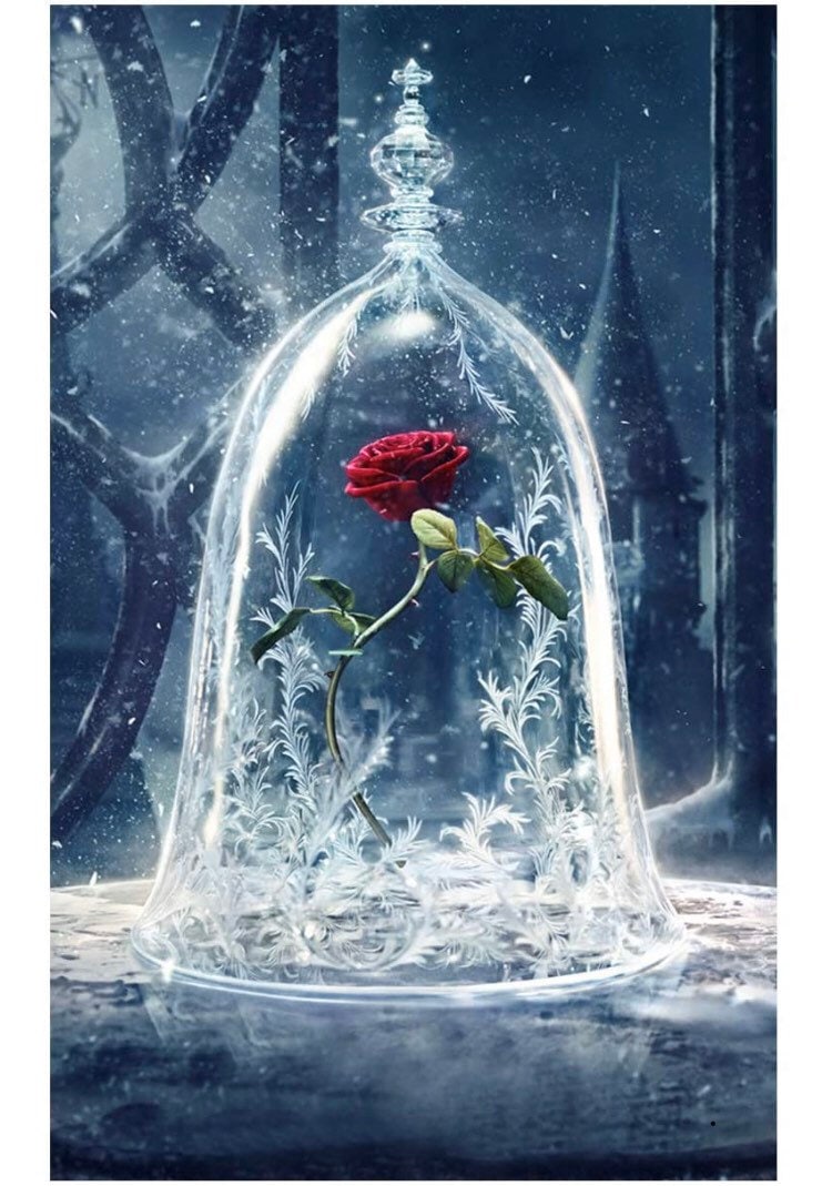 Beauty and the Beast, Rose, Belle, Hand-created Micro Gem Collage Art ...