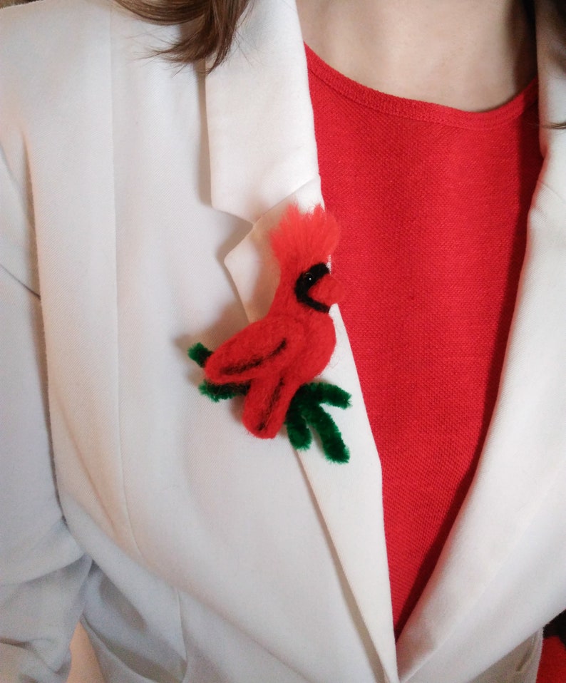 Northern Cardinal Lapel Pin Festive Brooches Red Cardinal Bird Brooch ...