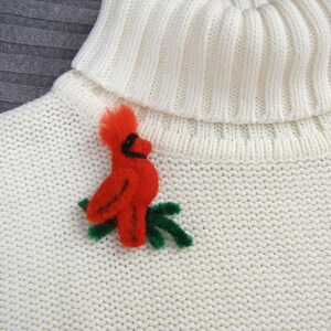 Northern Cardinal Lapel Pin Festive Brooches Red Cardinal Bird Brooch ...