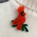 Northern Cardinal Lapel Pin Festive Brooches Red Cardinal Bird Brooch ...
