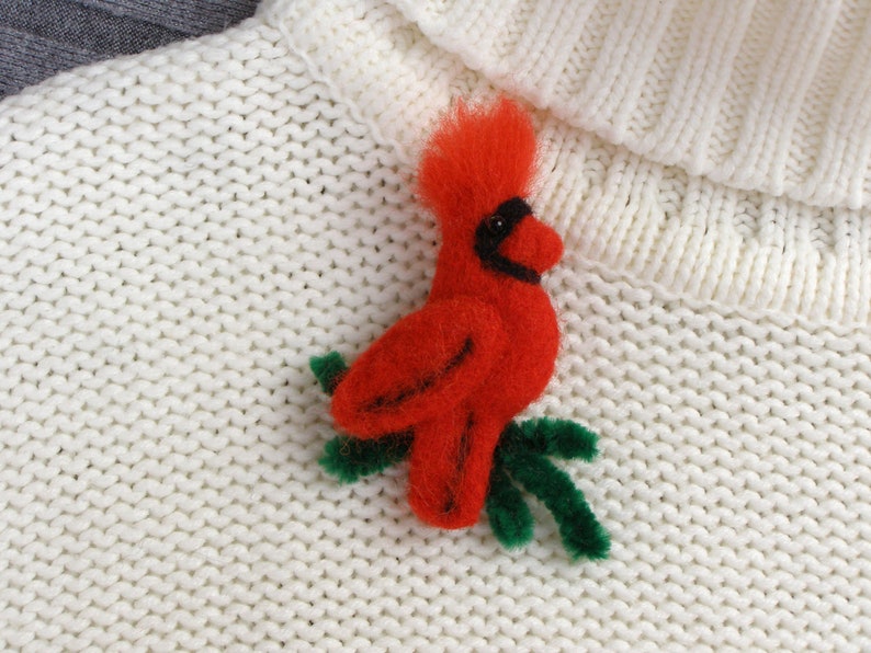 Northern Cardinal Lapel Pin Festive Brooches Red Cardinal Bird Brooch ...