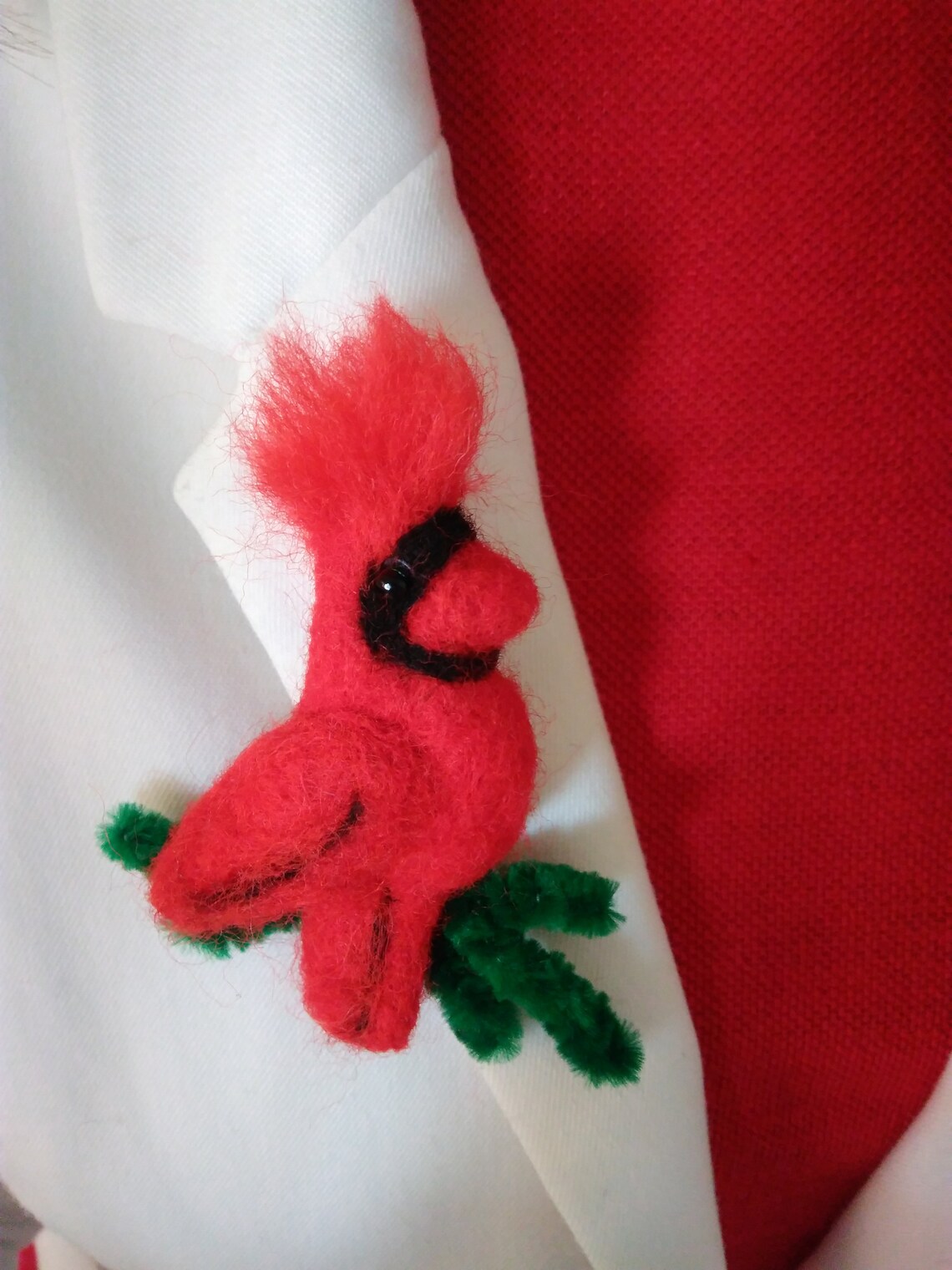 Northern Cardinal Lapel Pin Festive Brooches Red Cardinal Bird Brooch ...
