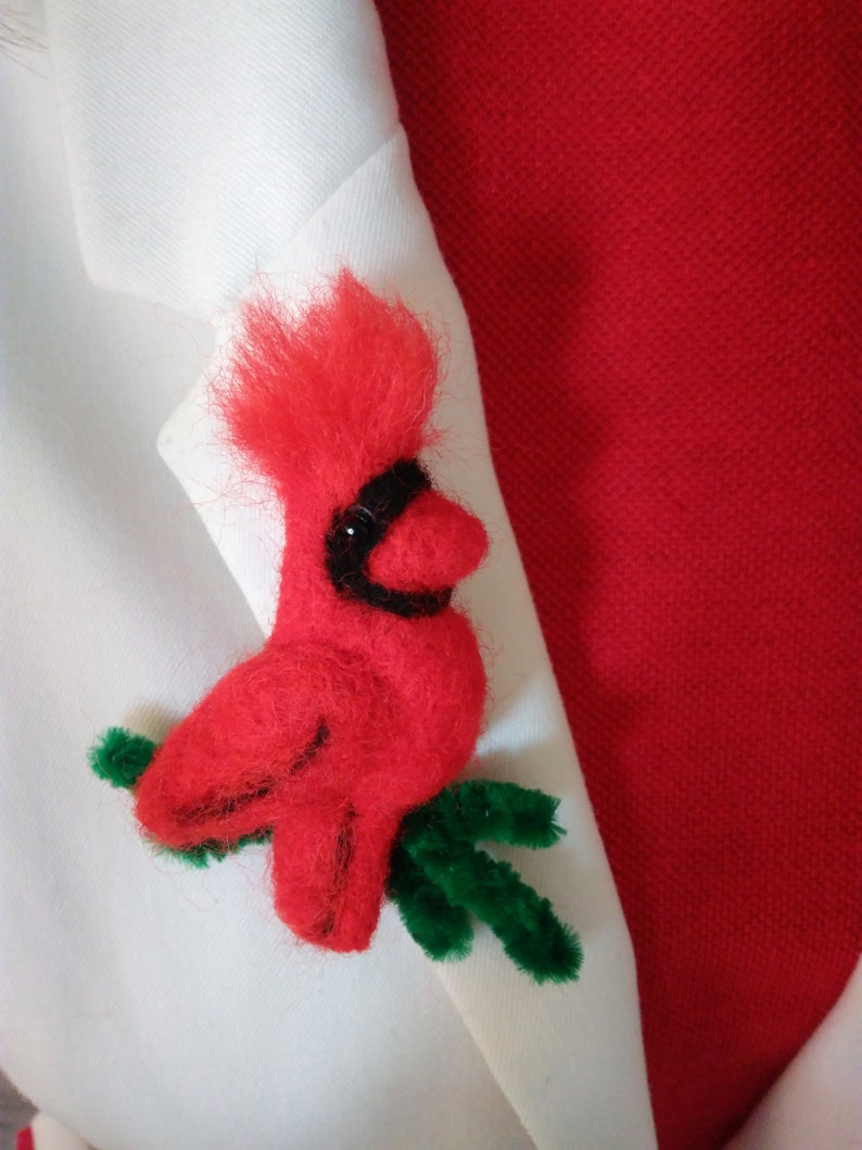 Northern Cardinal Lapel Pin Festive Brooches Red Cardinal Bird Brooch ...