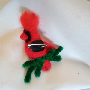 Northern Cardinal Lapel Pin Festive Brooches Red Cardinal Bird Brooch ...