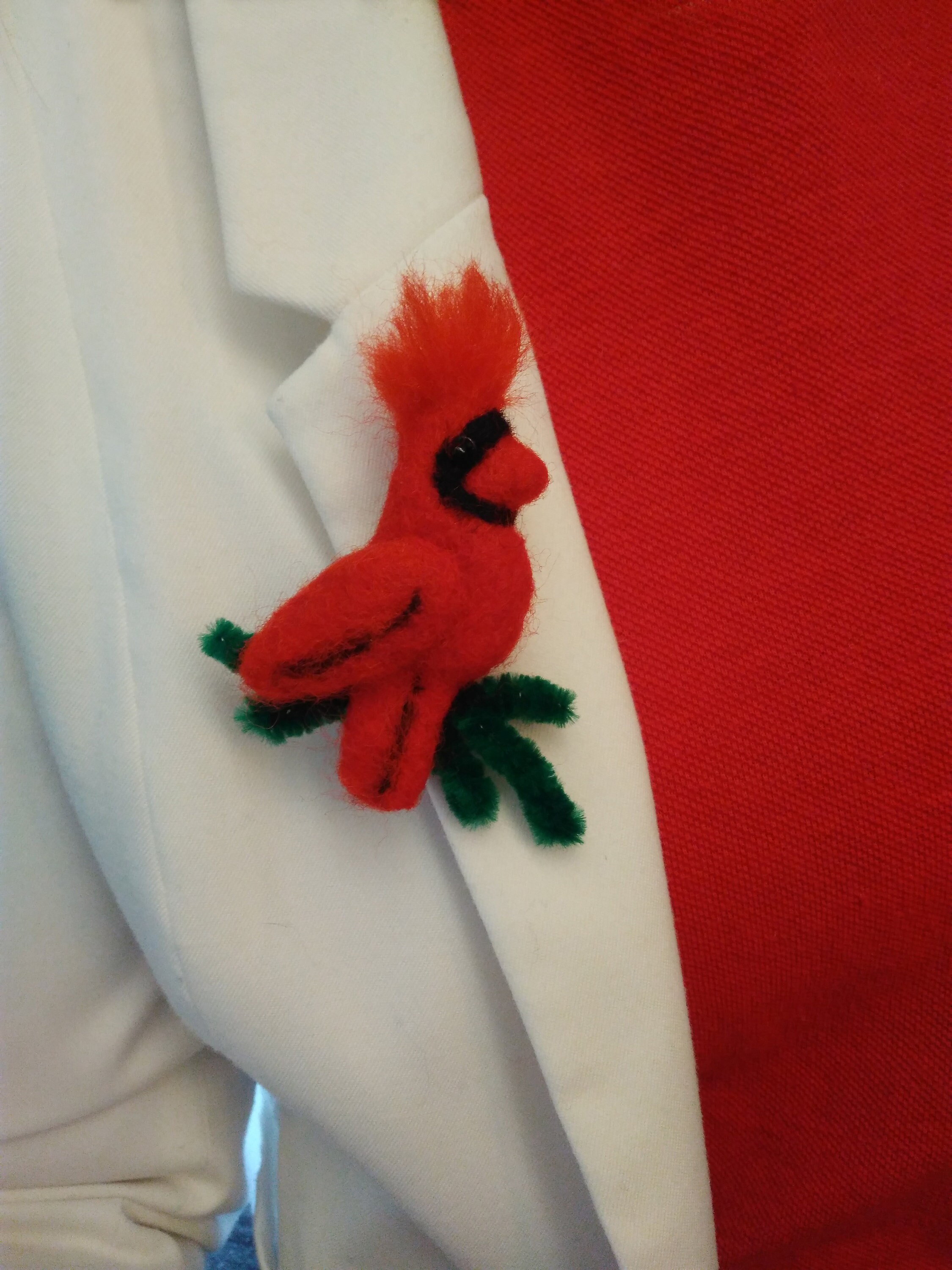 Northern Cardinal Lapel Pin Festive Brooches Red Cardinal Bird Brooch ...