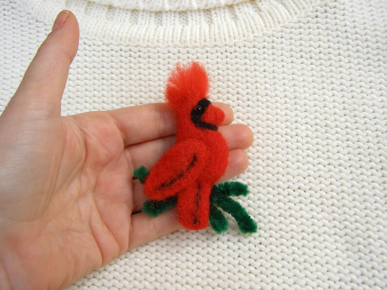 Northern Cardinal Lapel Pin Festive Brooches Red Cardinal Bird Brooch ...