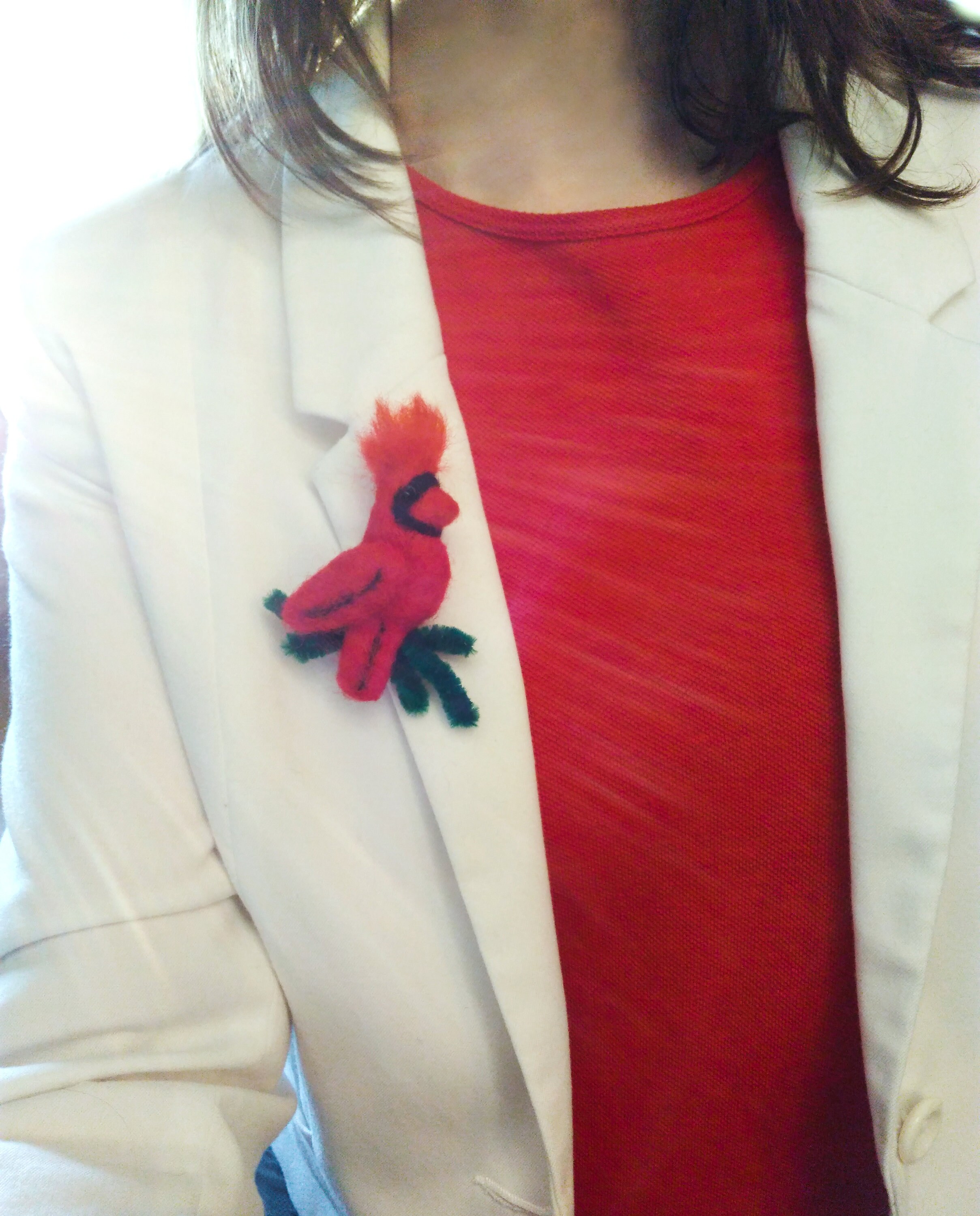 Northern Cardinal Lapel Pin Festive Brooches Red Cardinal Bird Brooch ...